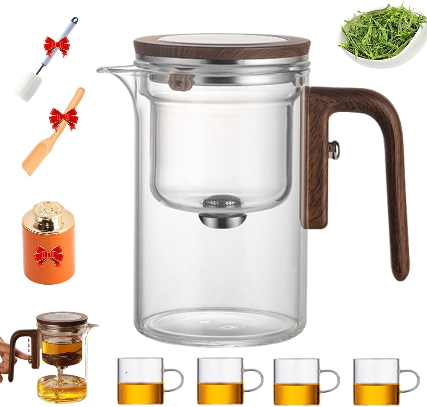 Enchantipot Magic Teapot, 2025 Upgrade Magical Glass Teapot with Fine ...