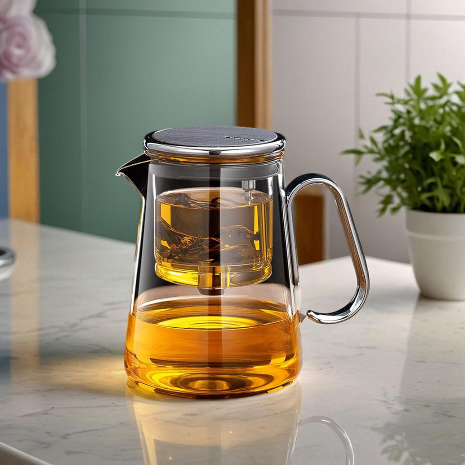 Enchantipot Mystic Pot Tea, 700ml/23.7oz Rotating Magnetic Suction Enchanti Tea Pot with ...
