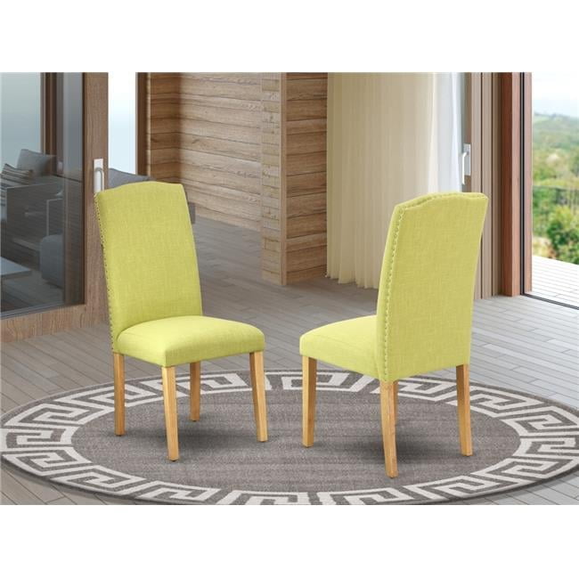 Encinal Parson Chair with Oak Leg & Linen Fabric - Limelight - Set of 2 ...