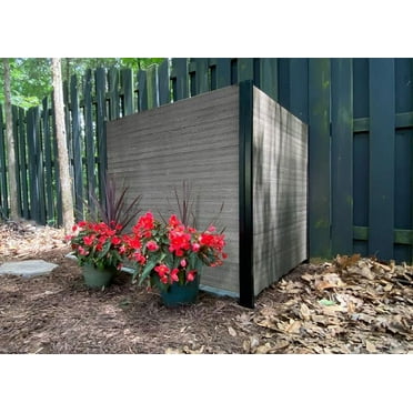 DWVO Outdoor 2-Panel Air Conditioner Fence, No Dig Wood Slat Privacy ...