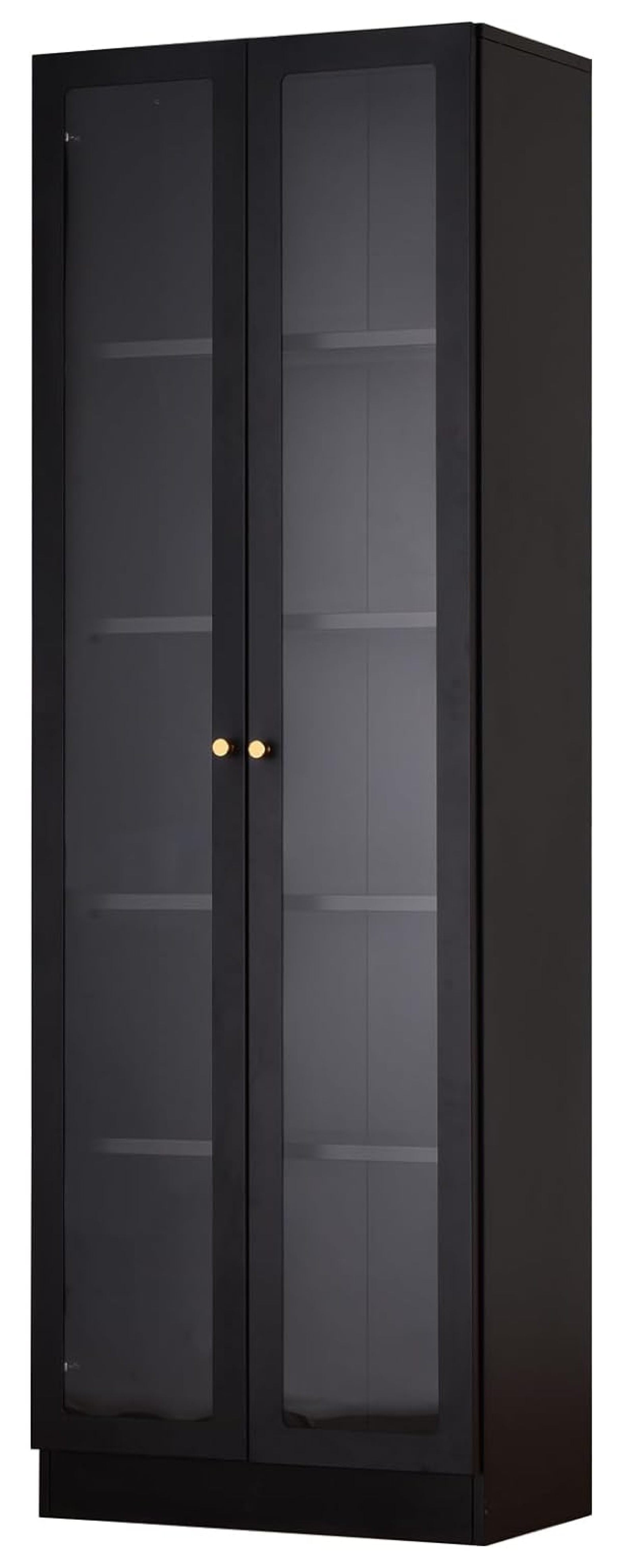 Enclosed Bookshelf with Doors, 70.87" Metal Storage Cabinet with 4 ...