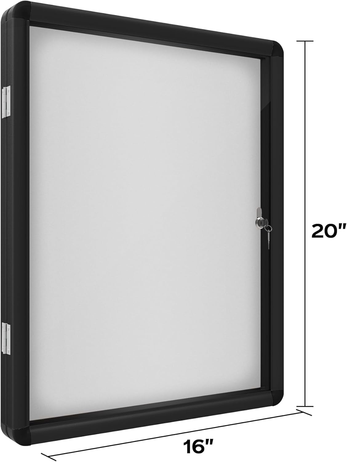 Enclosed Bulletin Board 20”x16”, Dry Erase Noticeboard with Black ...