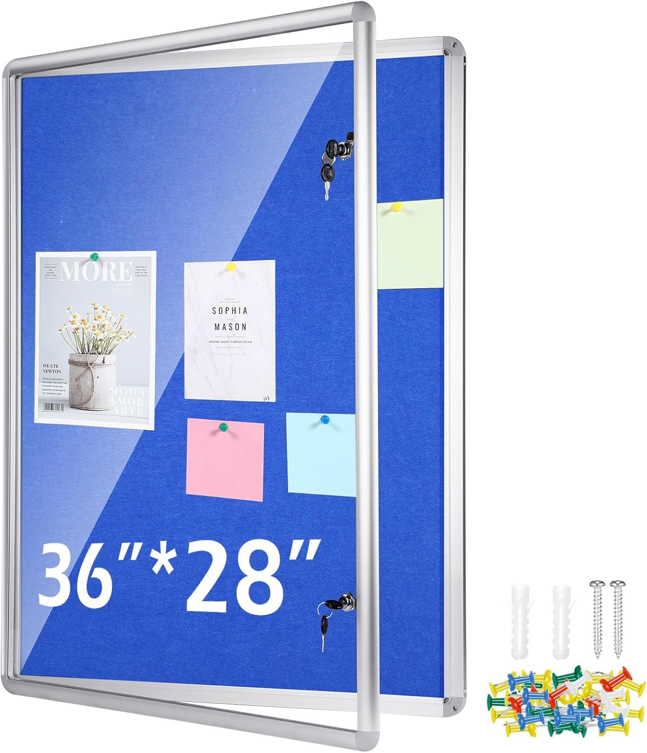 Enclosed Bulletin Board Case Lockable Cork Notice Board Waterproof ...