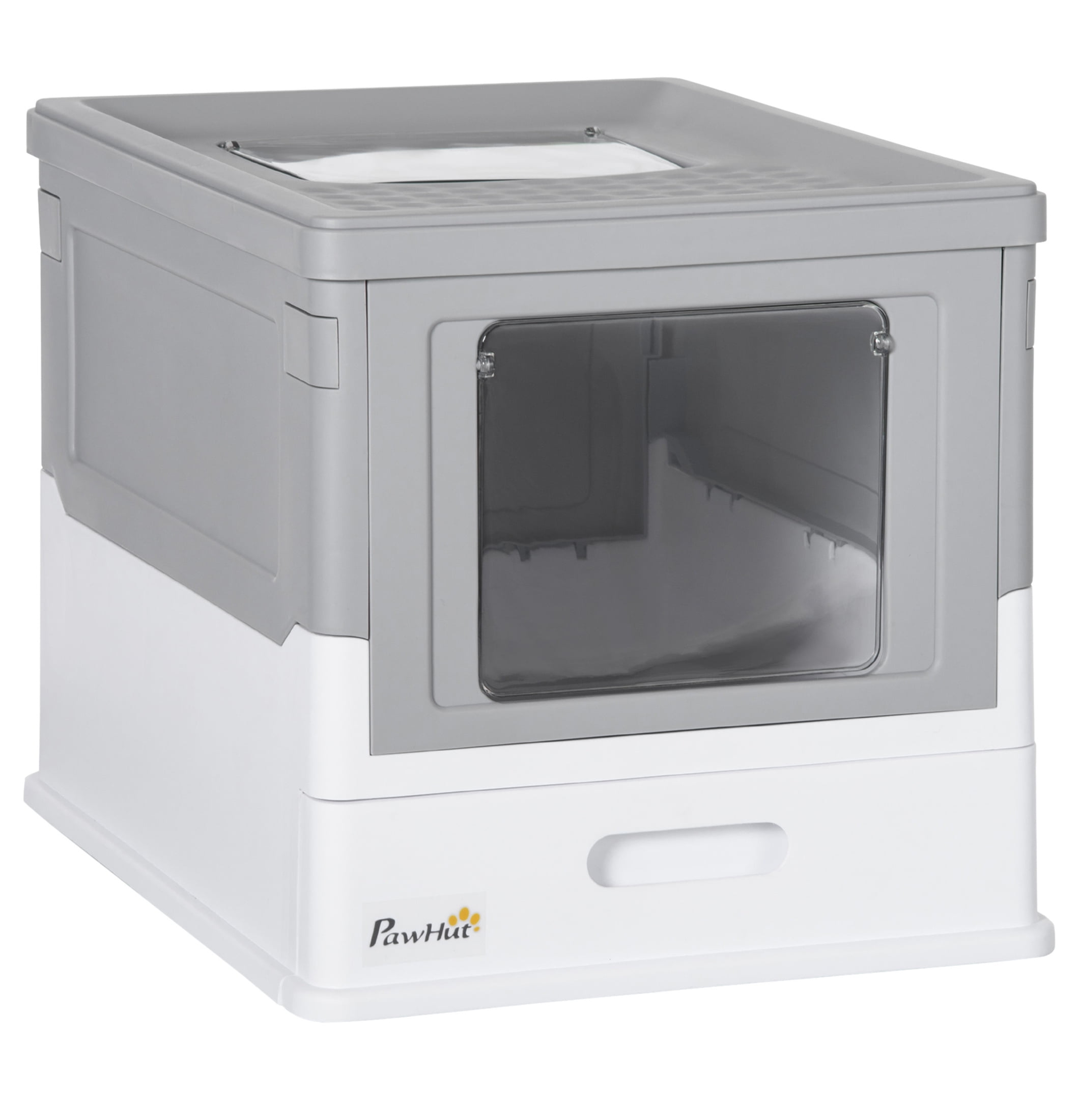 Enclosed Cat Litter Box, Hooded Cat Potty with Drawer - Foldable, Smell ...