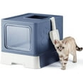 Enclosed Cat Litter Box, Large Litter Box for Big Cats, Covered Kitty ...