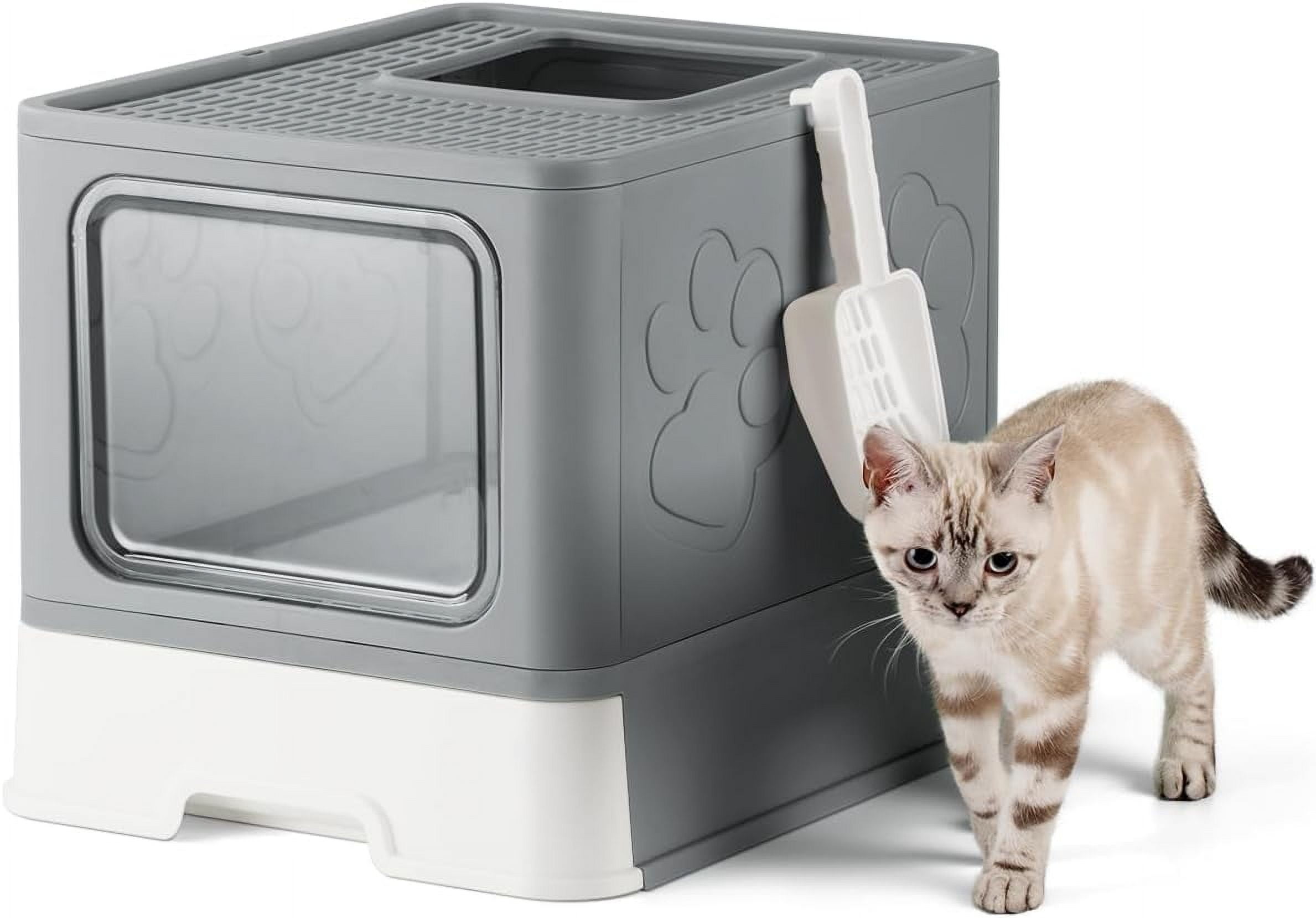 Enclosed Cat Litter Box, Large Litter Box for Big Cats, Covered Kitty ...