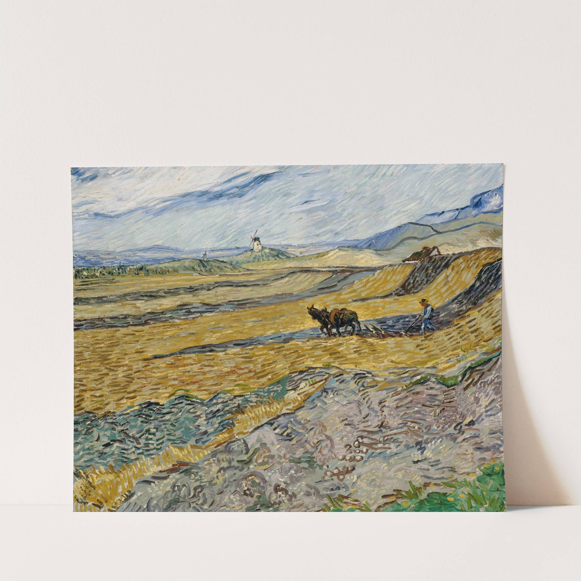 Enclosed Field with Ploughman - Vincent Van Gogh Artwork - livingroom ...