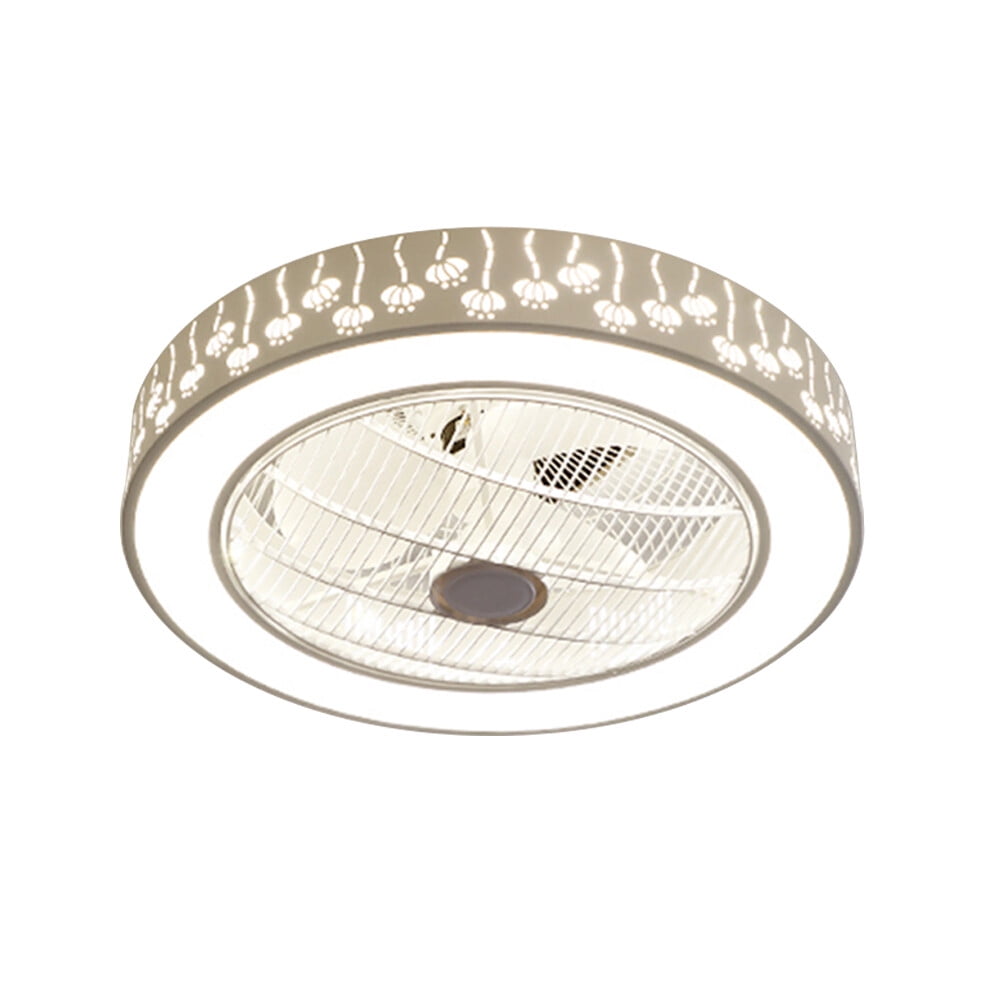 Enclosed LED Chandelier Invisible Ceiling Fan Light Ceiling Lamp with ...