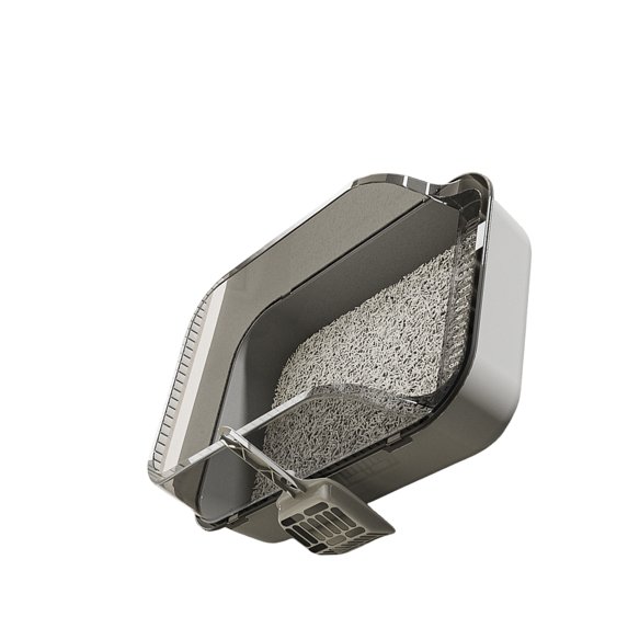 Enclosed Litter Tray Leak-Proof Barrier Reinforced Base Odor ...