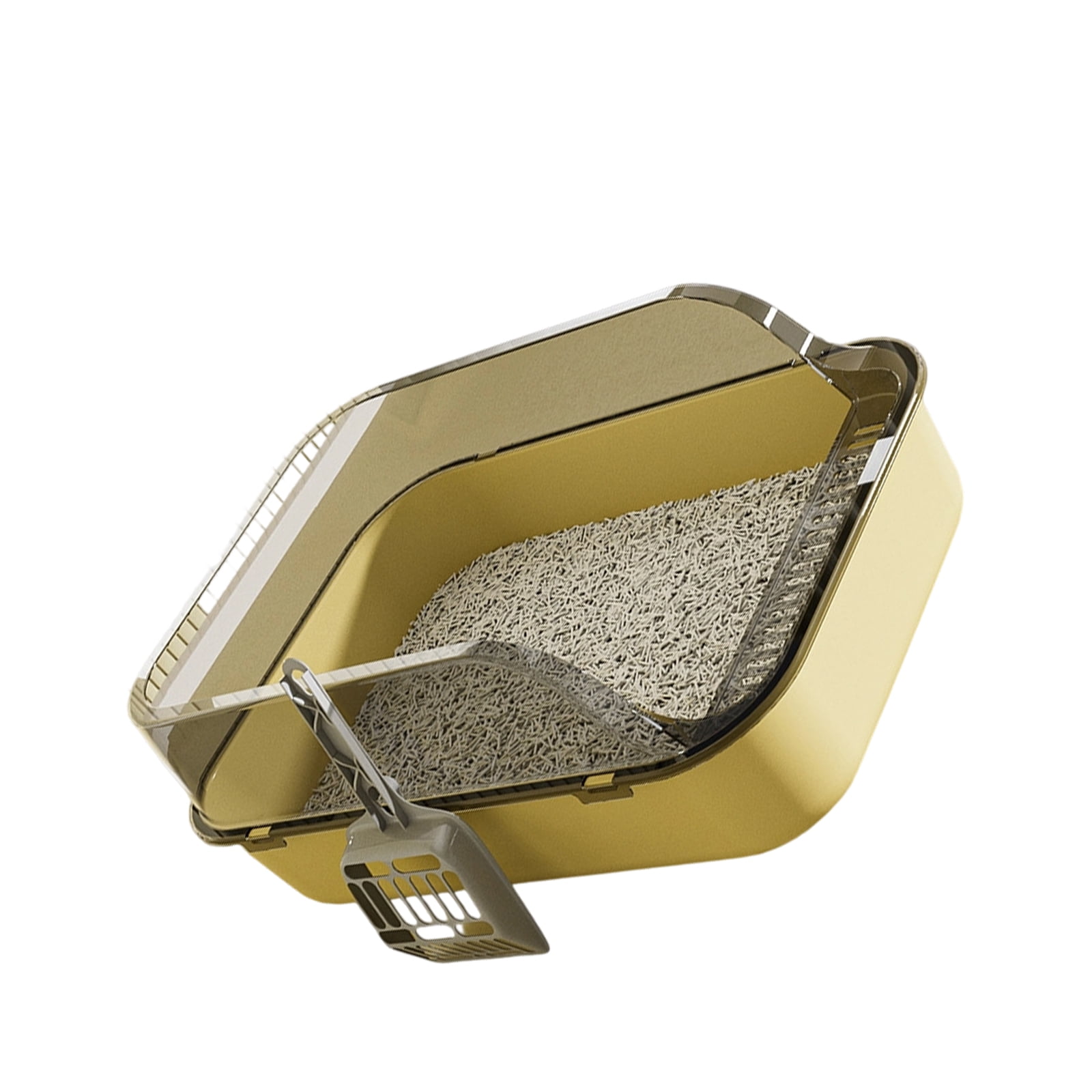 Enclosed Litter Tray Leak-Proof Barrier Reinforced Base Odor ...