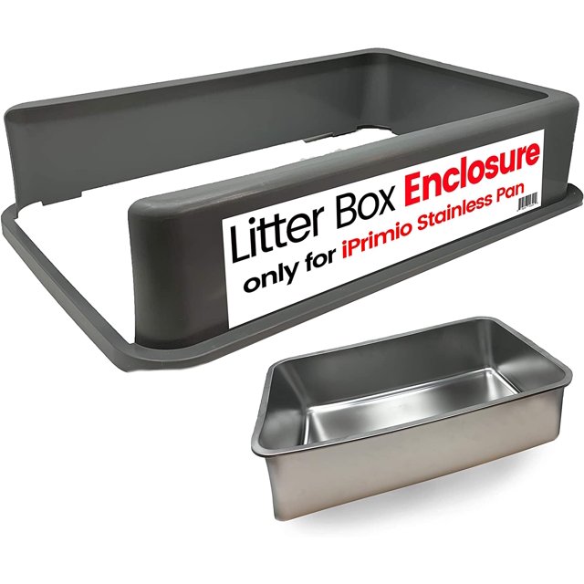 Enclosed Sides Stainless Steel Litter Box - XL for Big Cats - Stainless ...
