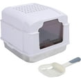 Enclosed Stainless Steel Cat Litter Box with Lid & Scoop, Odor-Proof ...
