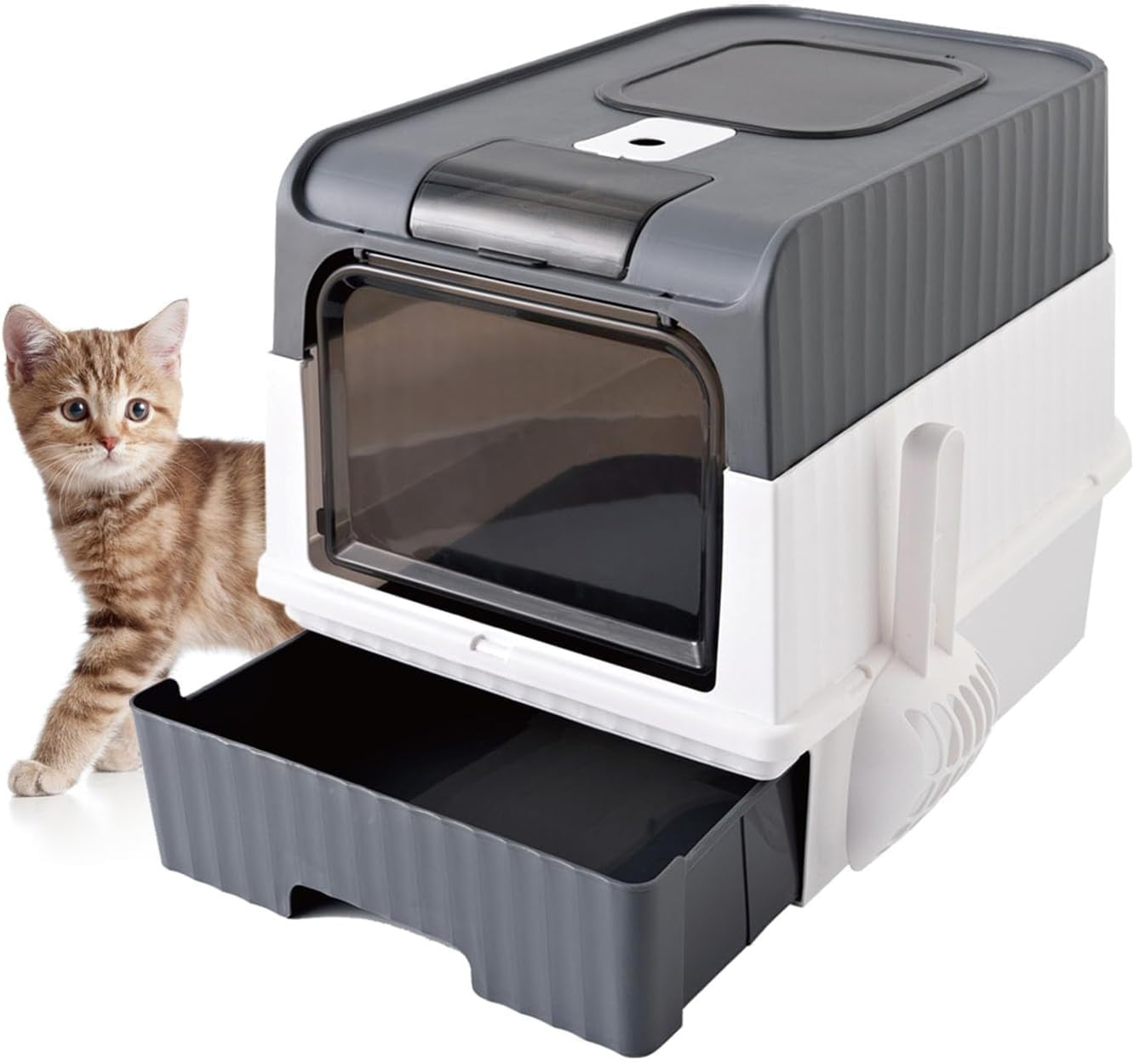 Enclosed Totally Cat Litter Box, Kitty Litter Box with Lid, Anti ...