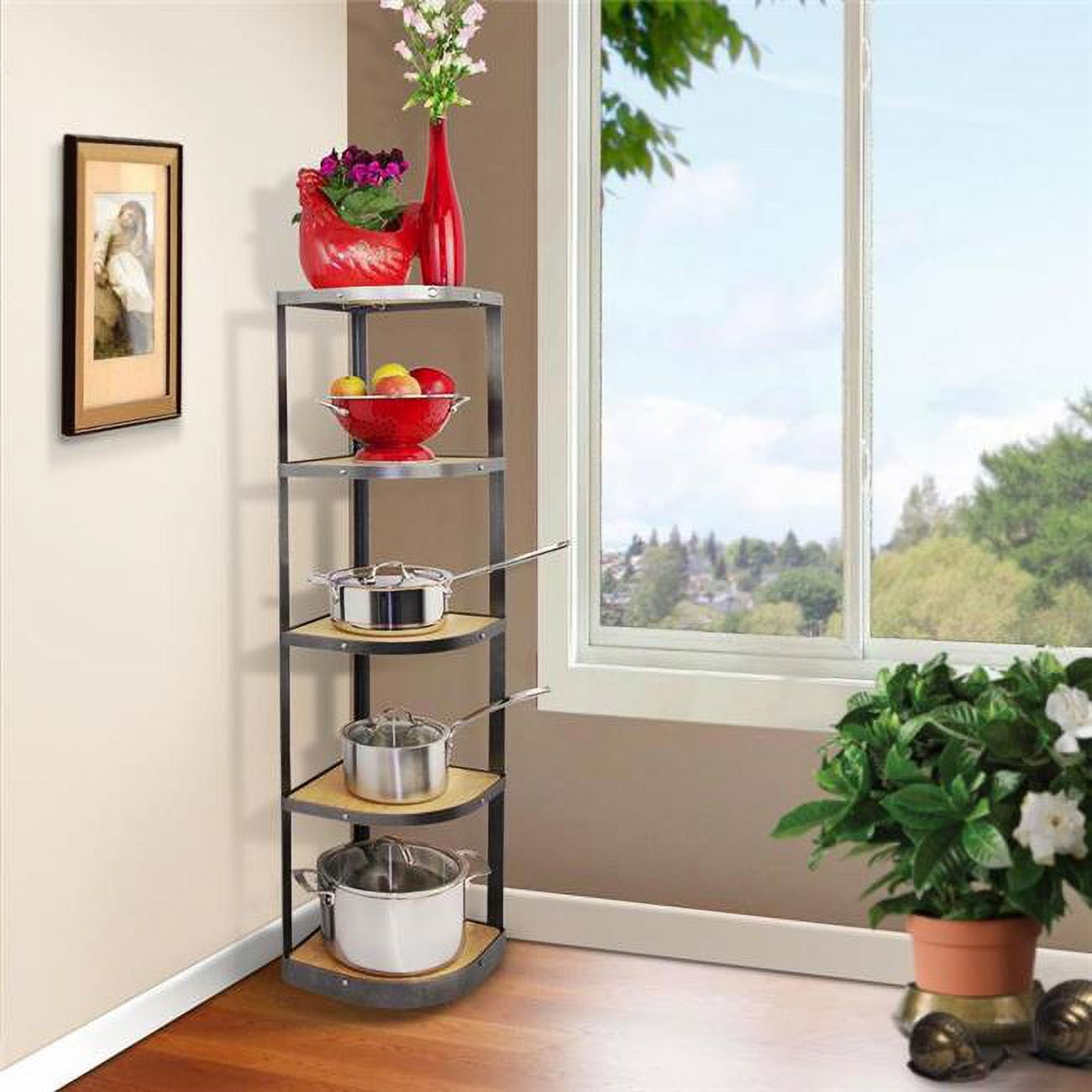 Enclume Design Products CS5KD HS 5-Tier Corner Stand, Hammered Steel ...