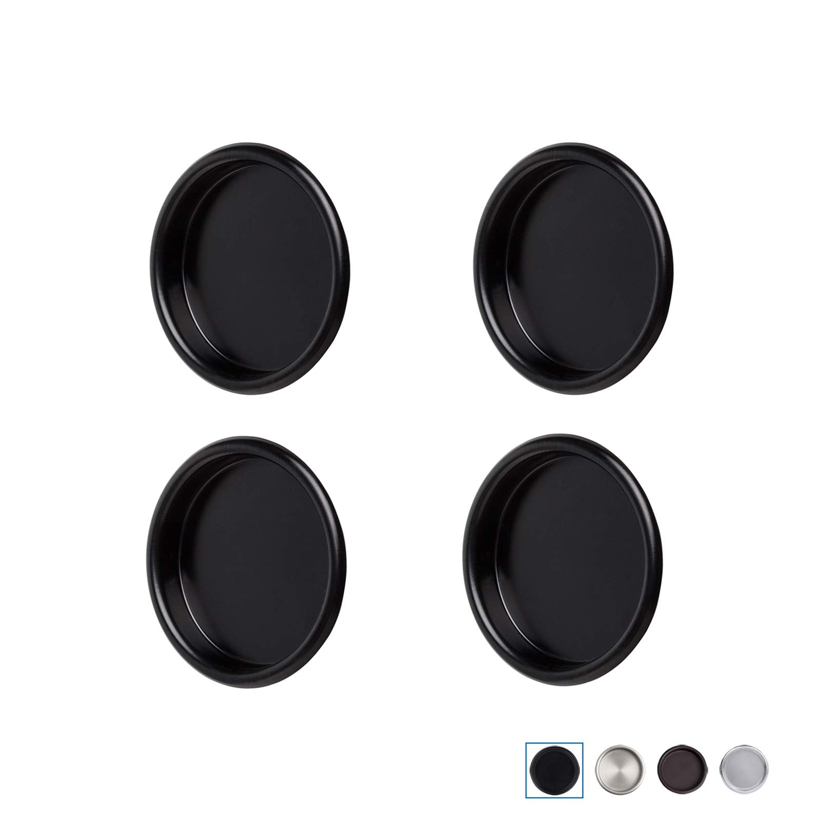 Enconker 4 Pack Closet Door Finger Pull 2-1/8”, Black Sliding Barn Door ...
