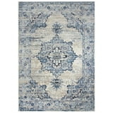 Encore 8' x 10' Traditional Medallion Blue/Gray/Rust/Blue Power-Loom ...