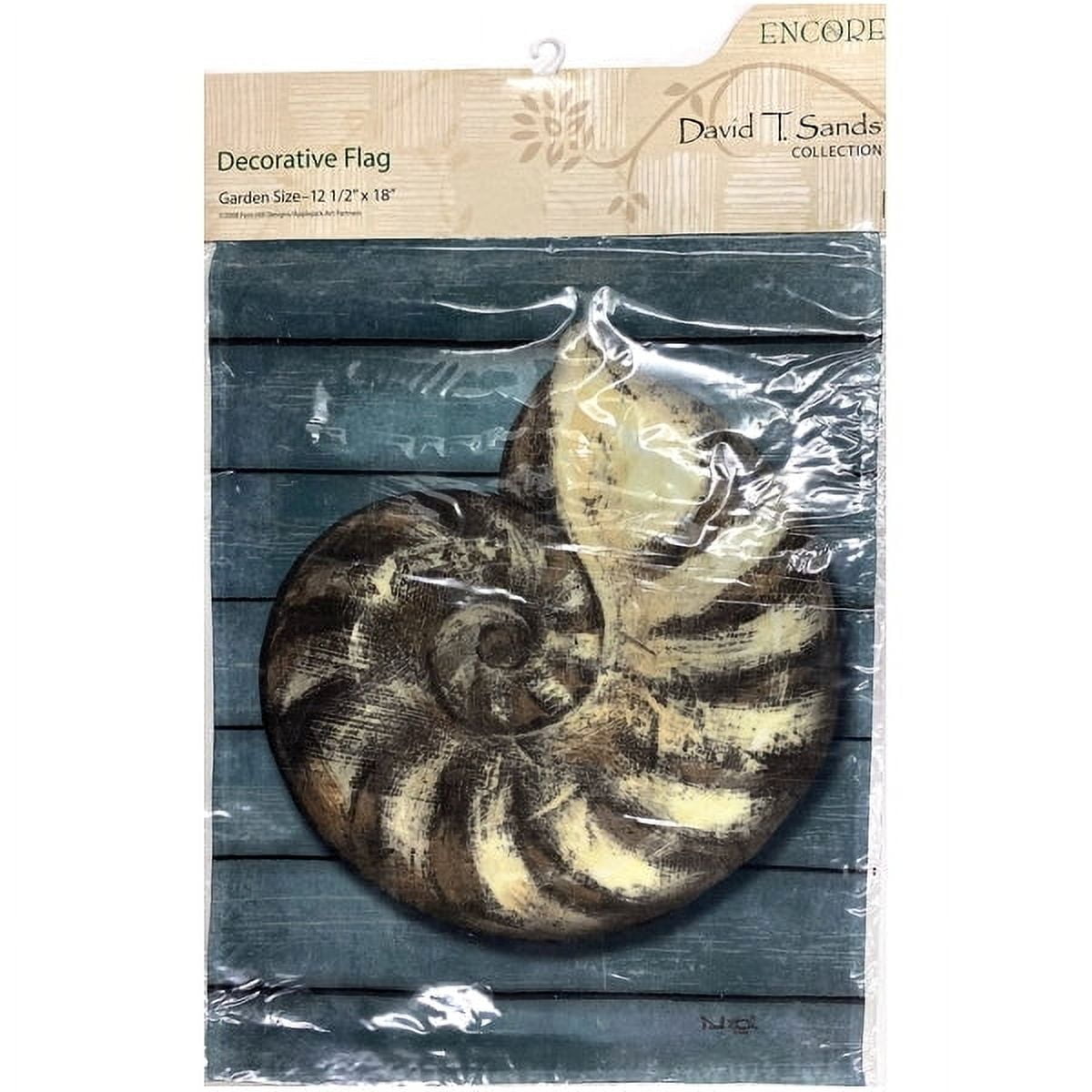 Encore Decorative Garden Flag - Blue/Nautilus Shell (12.5" x 18 ...