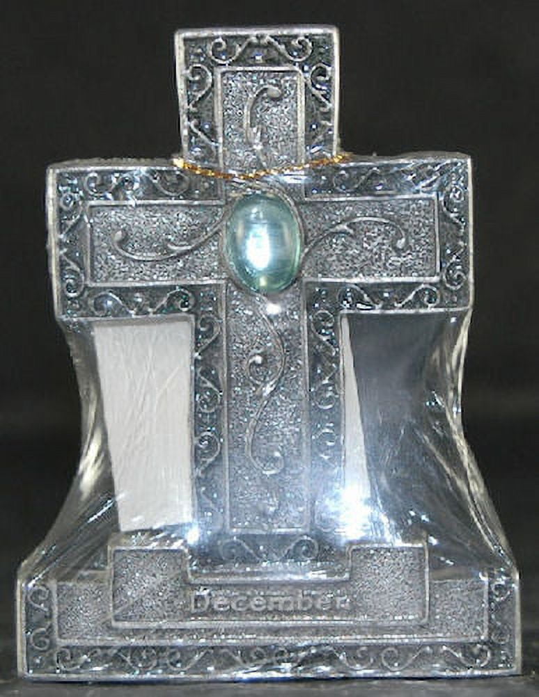 Encore - Free Standing Silver Cross with Gemstone - Light Blue ...