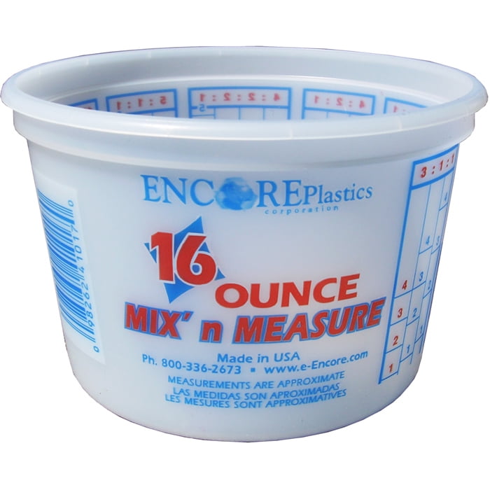 Encore Plastics 41017 Mix 'N Measure Plastic Container, 1-Pint ...