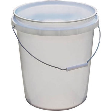 BPA-Free 5-Gallon Plastic Bucket, White with Collapsible Handle ...