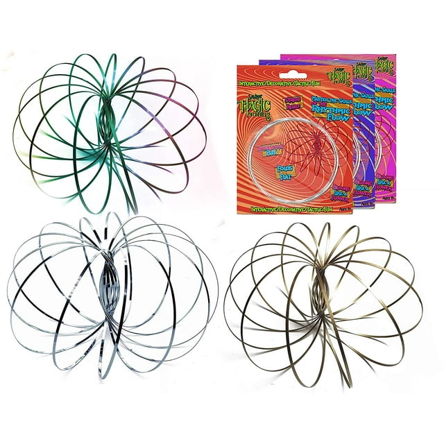 Encore Savage Magic Flow Ring Kinetic Spring Toy – 3 Pack, Fidget Toys ...