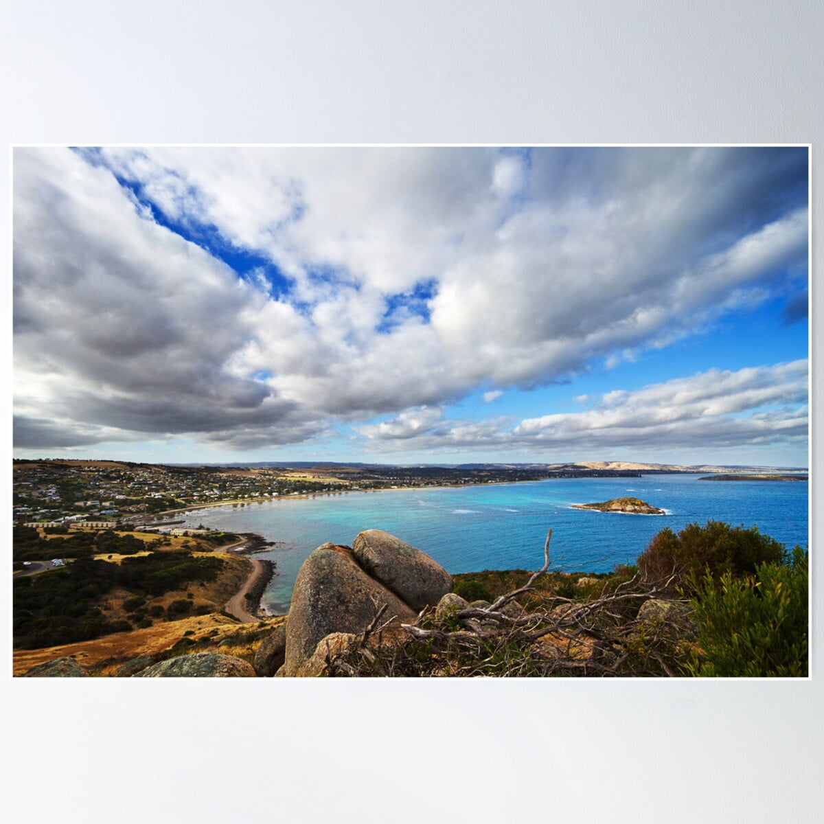 Encounter Bay From The Bluff Poster Wall Art, Modern Wall Decor For ...
