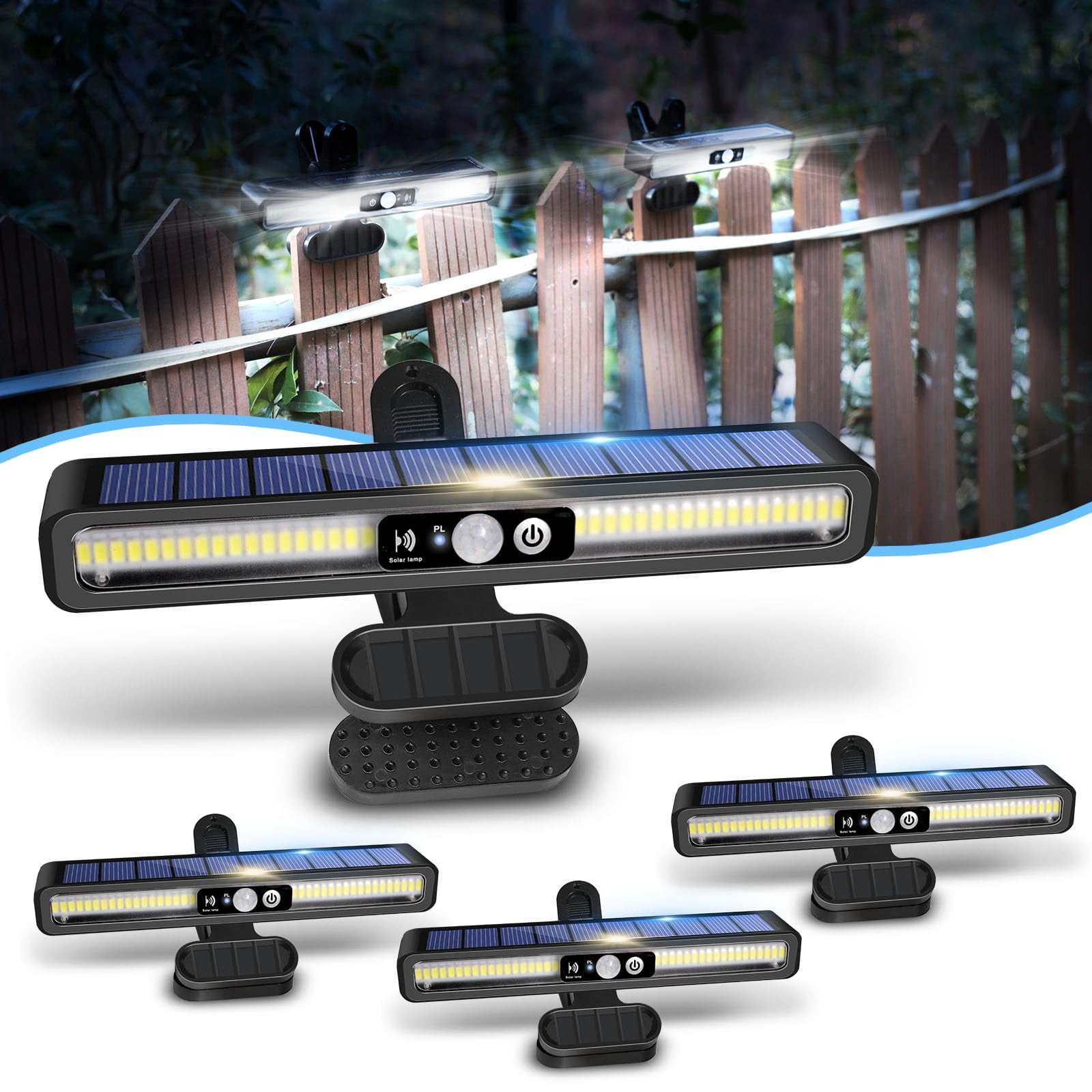 Encounter Clip On Solar Motion Lights Outdoor Waterproof, 6 Pack Fence ...
