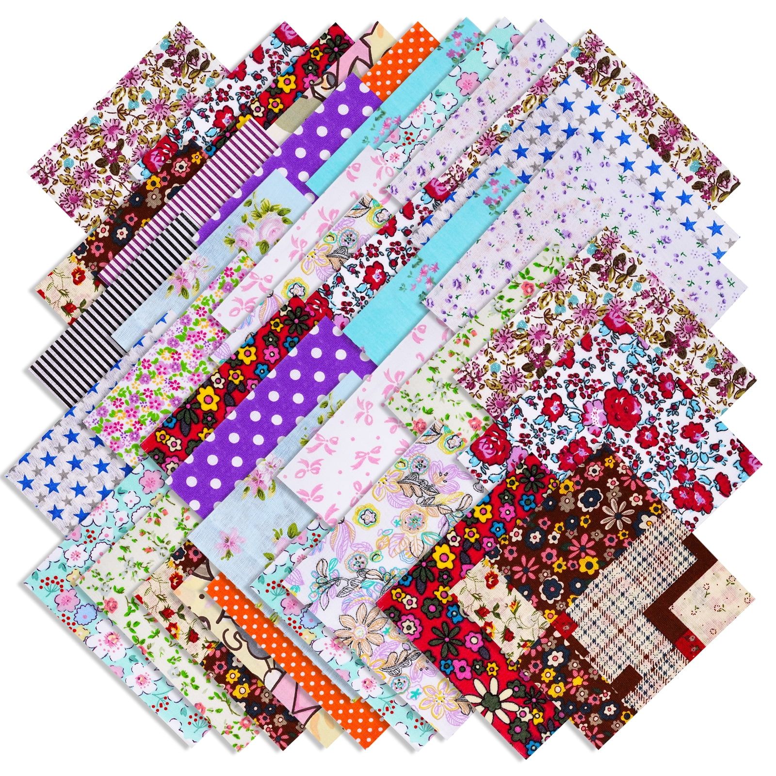 Encounter Quilting Fabric Squares, 70 Pcs 10x10 Inch Assorted Floral ...
