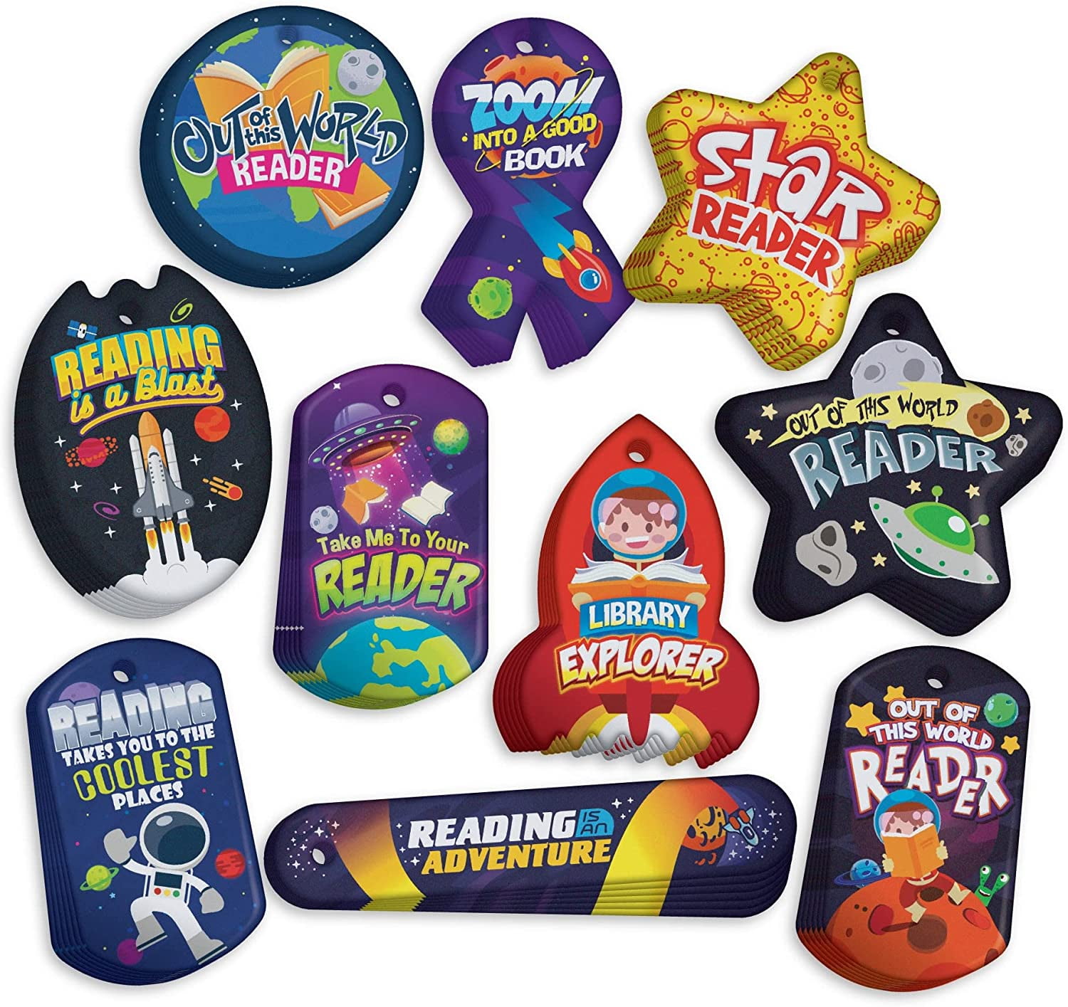Encourage and Build Young Readers Brag Tag Value Pack: 100 Tags (10 ...