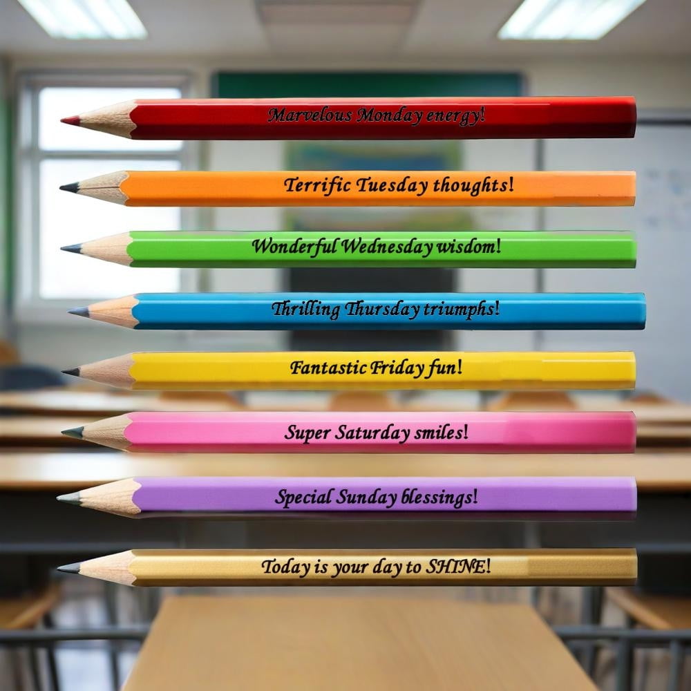 Encouragement Pencil Set Multicolor Motivational Pencils Heat Activated ...