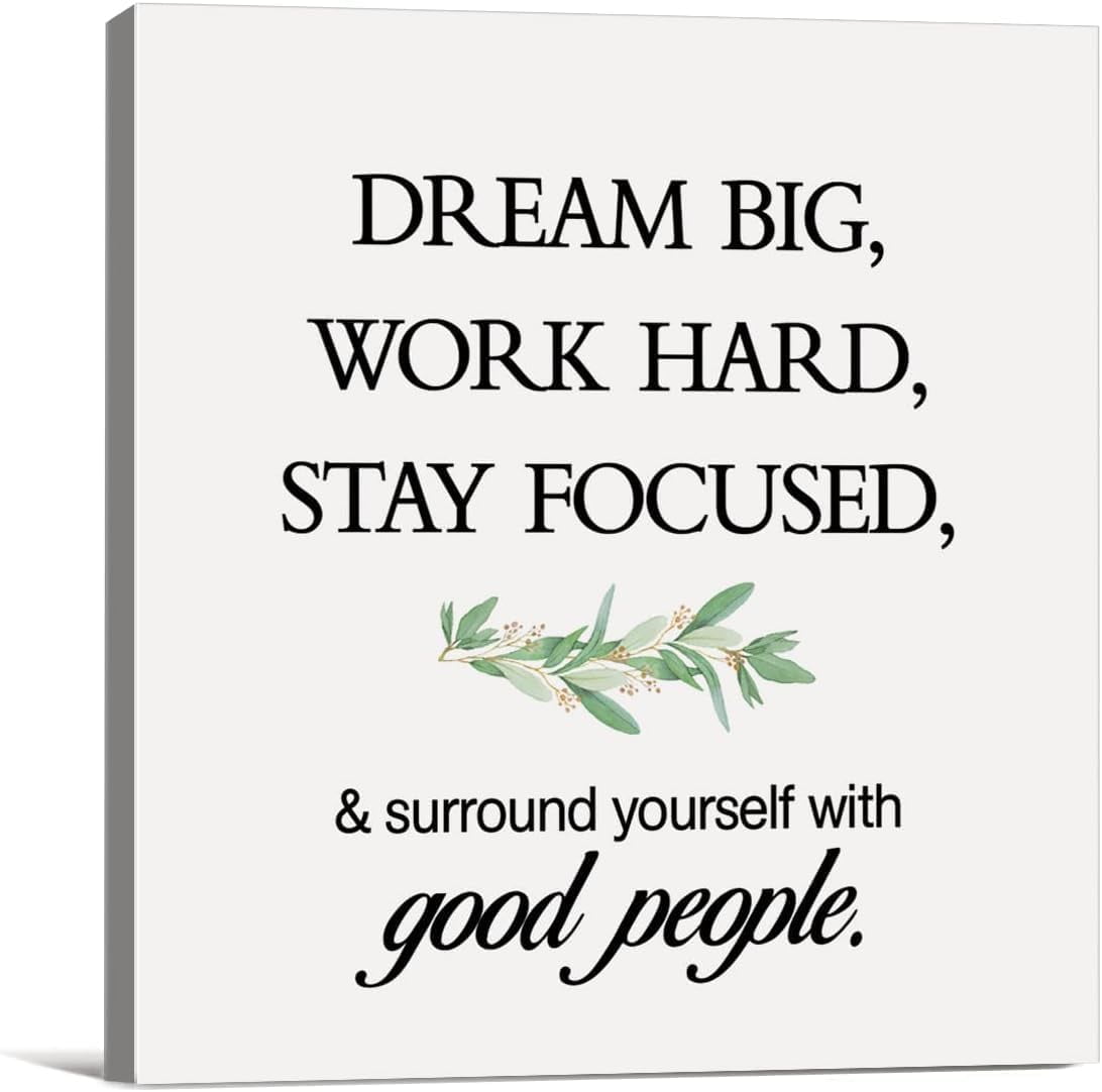 Encouraging Quote Canvas Wall Art Framed Print Rustic Dream Big Work ...