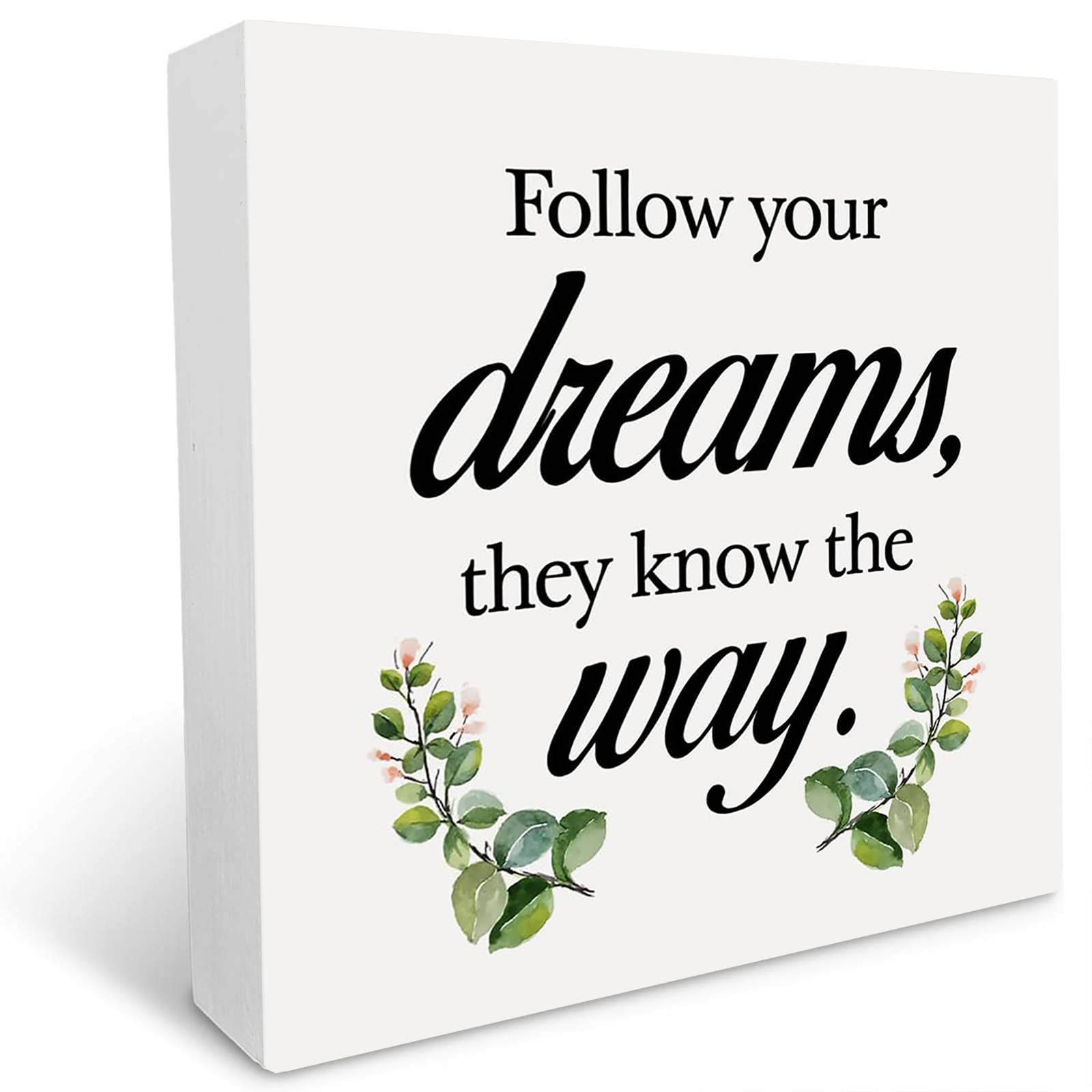 Encouraging Quote Wood Box Sign Desk Decor Rustic Follow Your Dreams ...