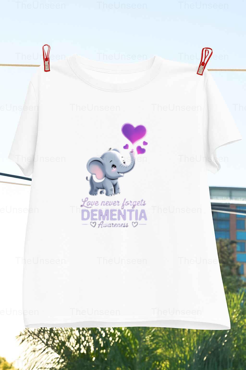 End ALZ Love Never Forgets Dementia Awareness Graphic Unisex T-Shirt ...