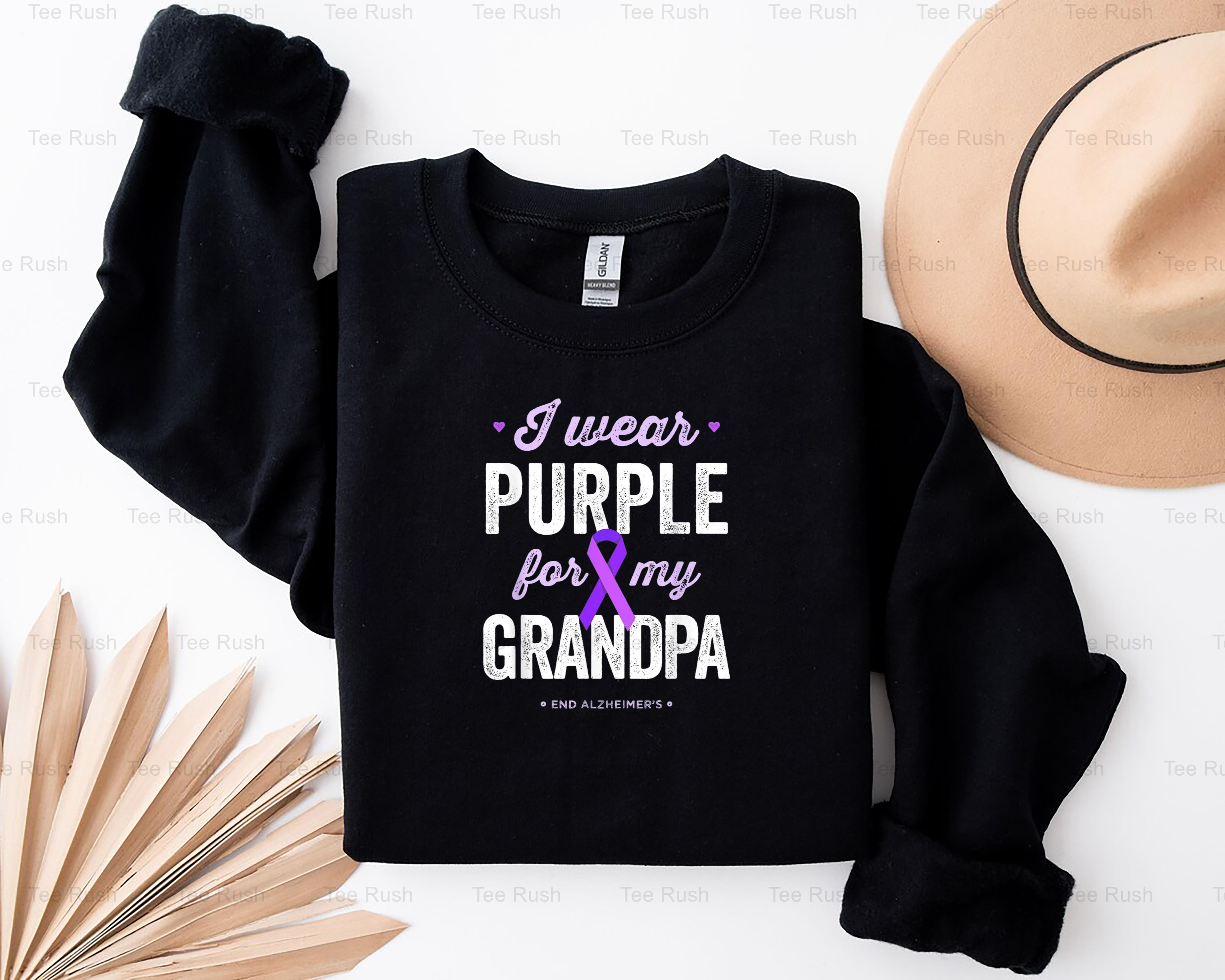 End Alz Wear Purple Grandpa Alzheimers Awareness Dementia Support Gift ...