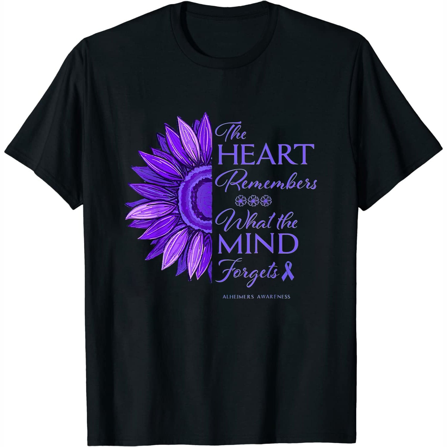 End Alzheimers and Raise Awareness Womens, Heart Remembers T-Shirt ...