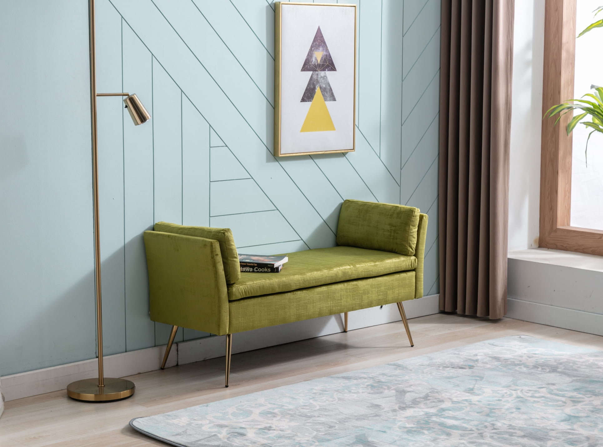 End of Bed Bench, Modern Upholstered Foot Rest Long Stool Ottoman Bench ...