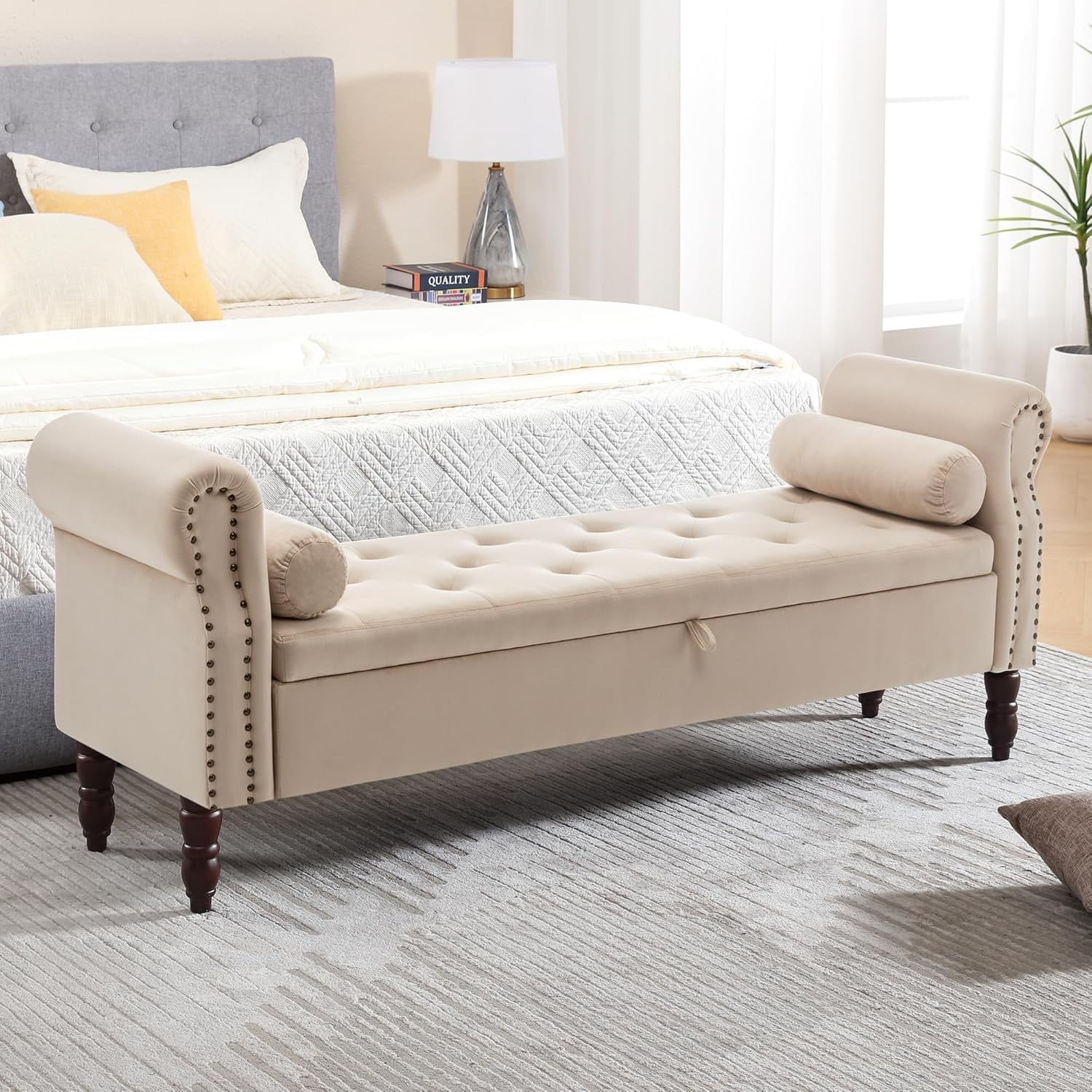 End of Bed Storage Bench King Size, 67" Storage Bench for Bedroom ...