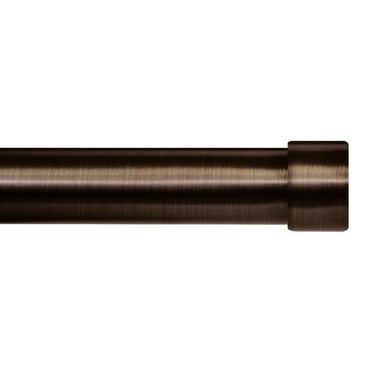 End Cap 1" Double Drapery Rod & Hardware Set, 42"-120" Plated Pewter ...