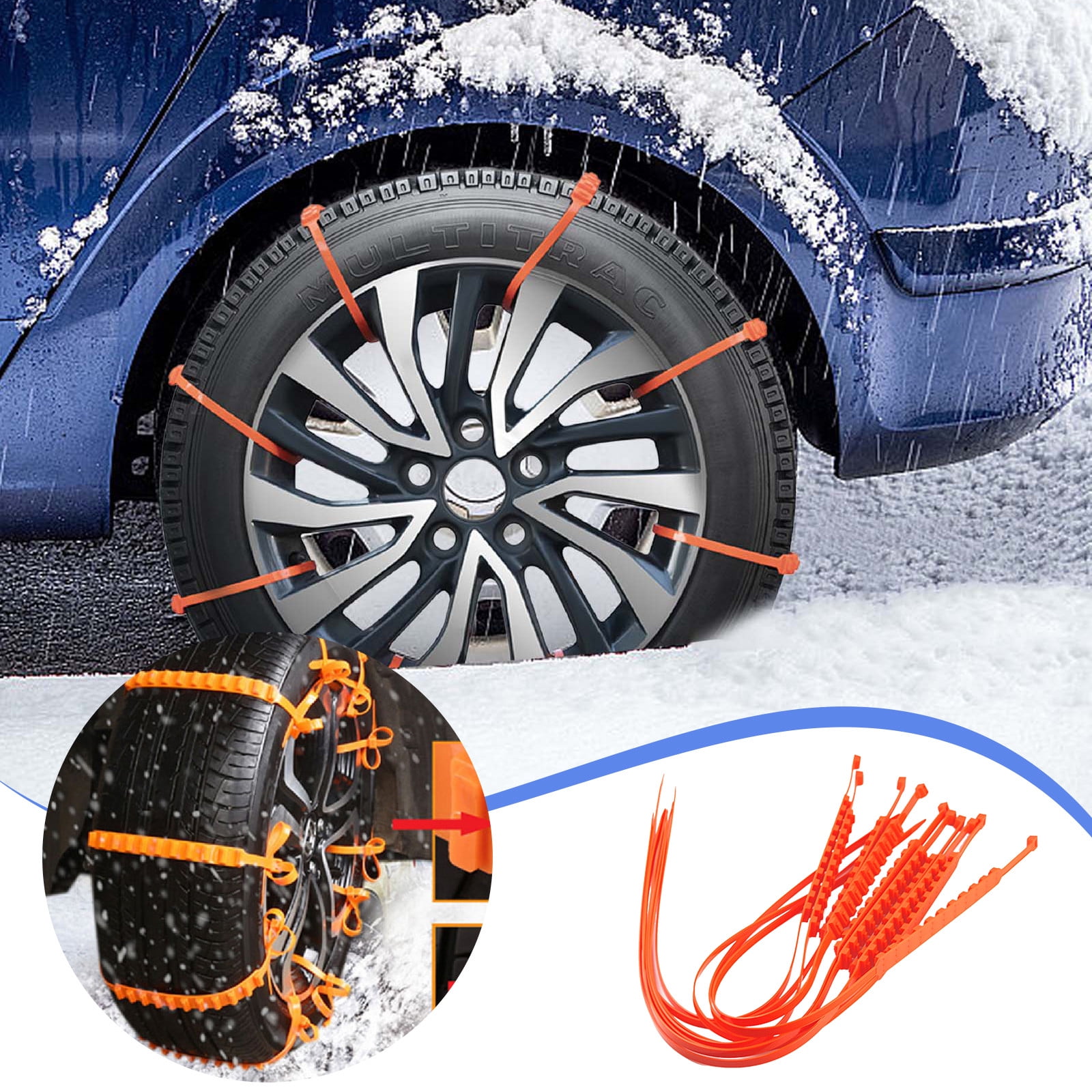 End Cutting Pliers 10 Pcs Reusable Snow Tire Chains Universal Emergency ...