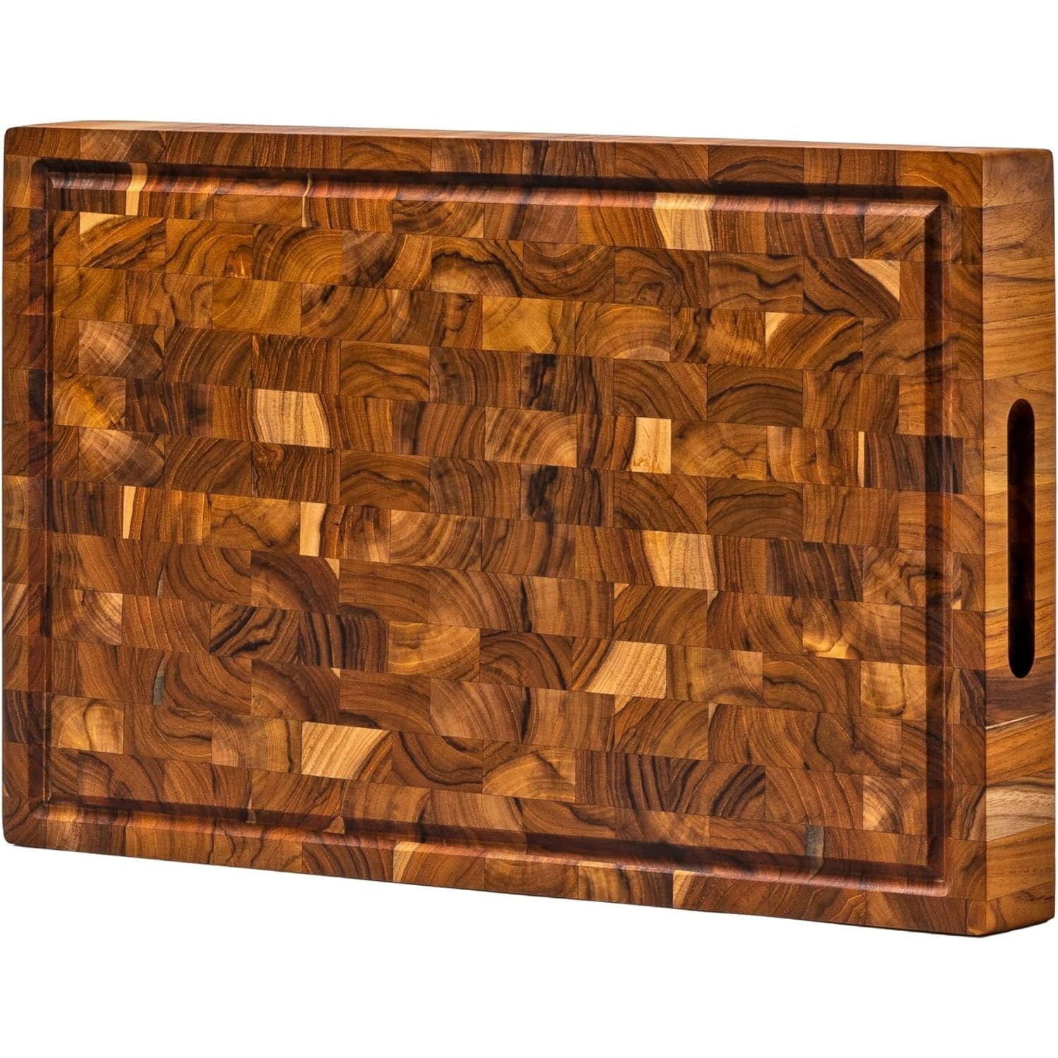 End Grain Butcher Block Cutting Board [1.5" Thick]. Made of Teak Wood ...