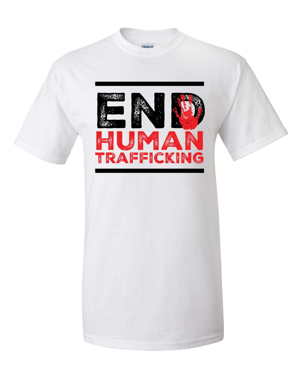 End Human Trafficking Hand Print Unisex Adult Short Sleeve T-shirt ...