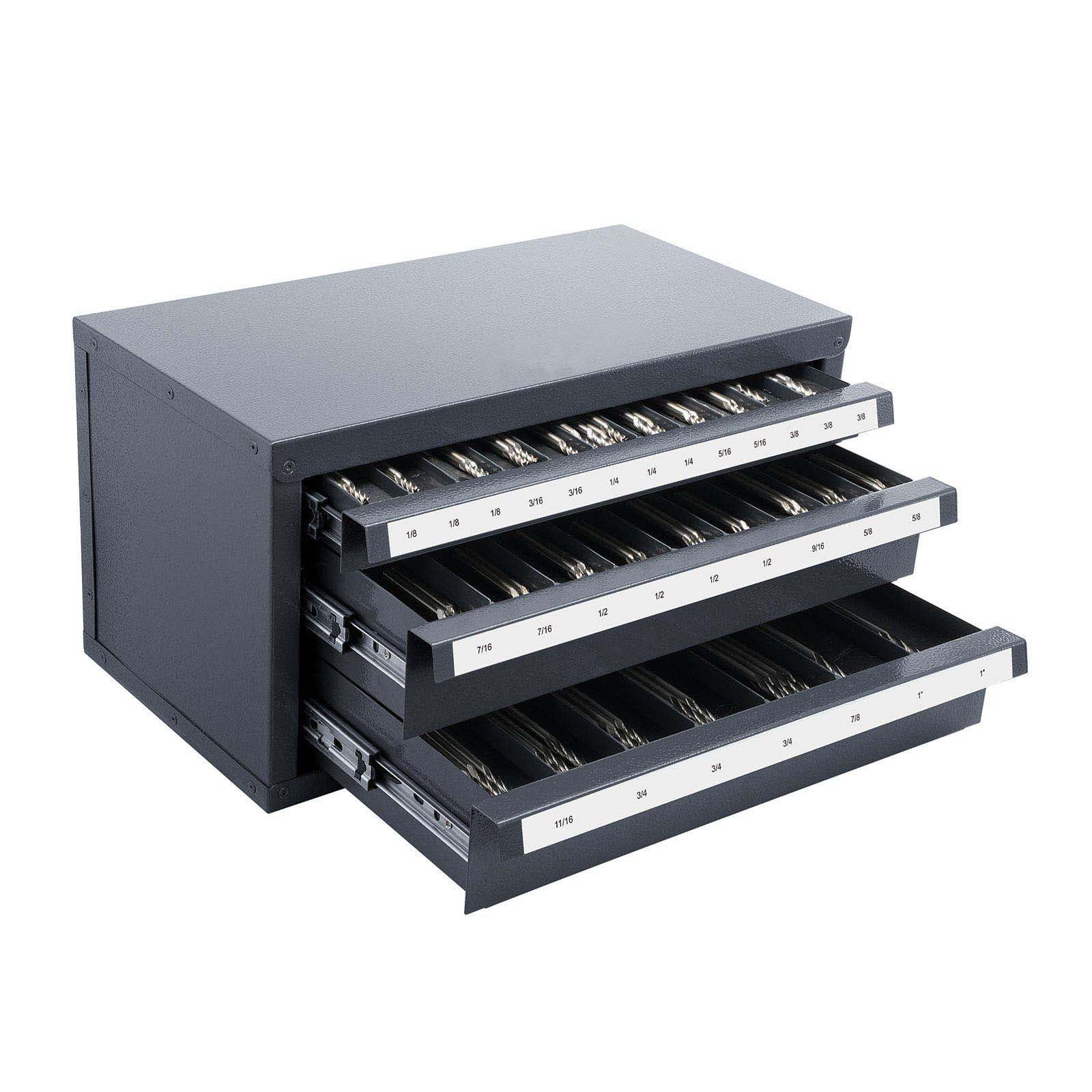 End Mill Organizer Cabinet, 3-Drawer Steel Dispenser for 1/8"-1", 29 ...