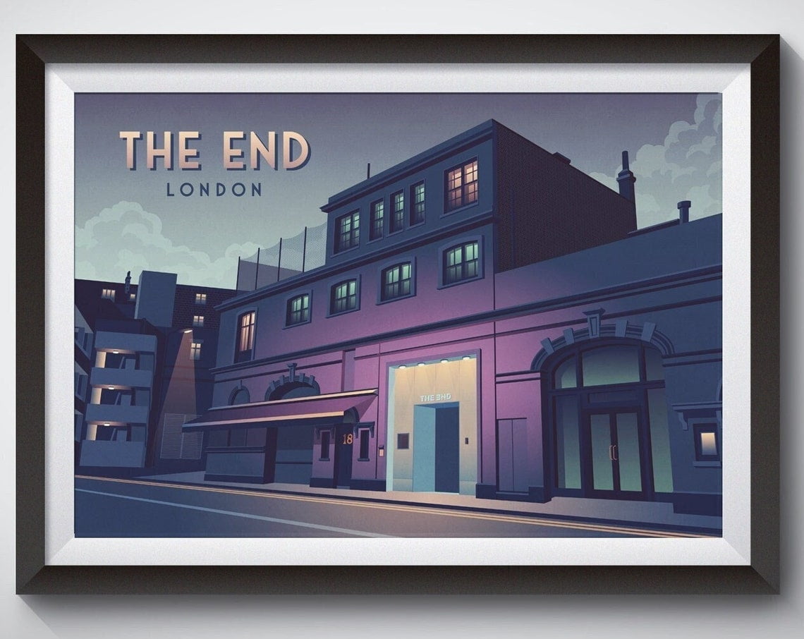 The End Nightclub Poster, London Club, Techno, House, Dnb, Dj, Vintage ...