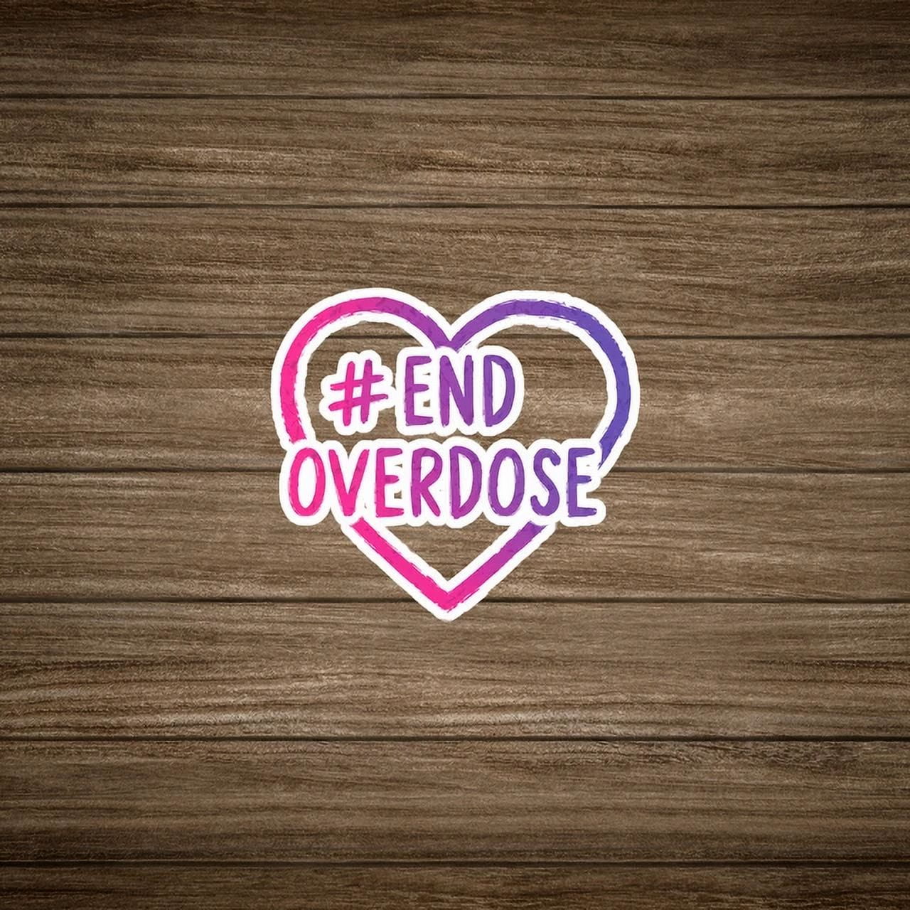 End Overdose Awareness Heart Sticker - Harm Reduction Advocacy Supportphone Decal Water Bottle ...