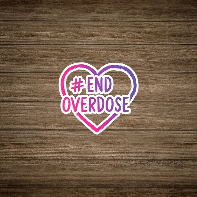 End Overdose Awareness Heart Sticker - Harm Reduction Advocacy ...