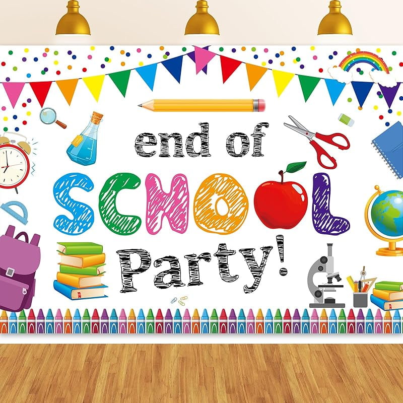 End of School Party Backdrop, Kindergarten Congrats Grad Backdrop ...