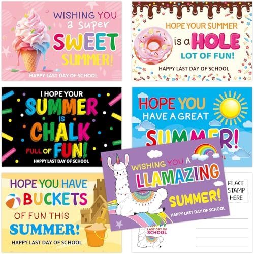End of the School Year Postcards for Kids Have a Great Summer Blank ...