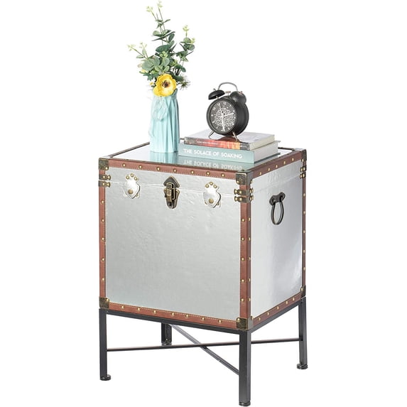 End Side Table Set of 2, Modern End Table with Storage Shelf, X-Design ...