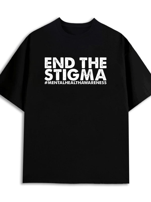 End Stigma Now funny humor t shirt print mens 180G 100% Cotton black ...