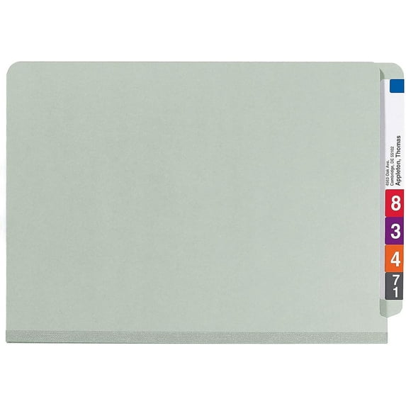 End Tab Classification Folder, 2 Dividers, 2" Expansion, Legal Size ...